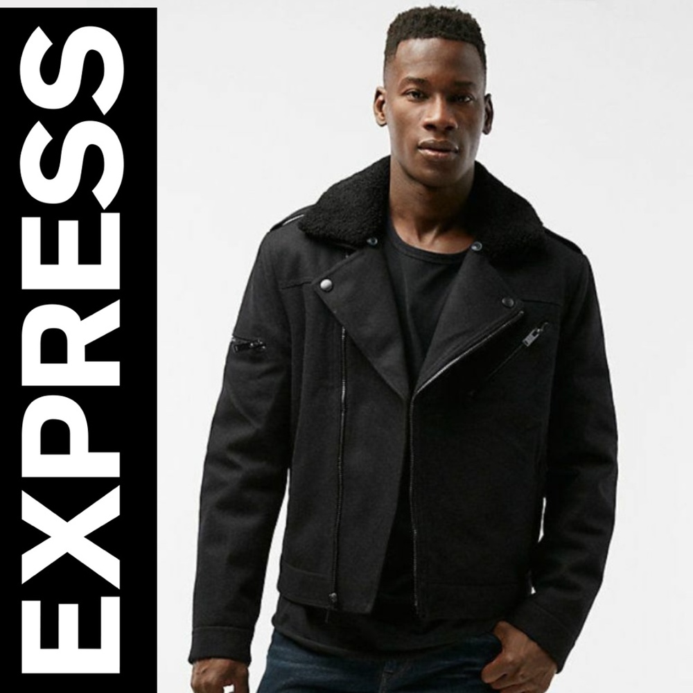 Men's Express Wool Blend Bomber Jacket - Gem